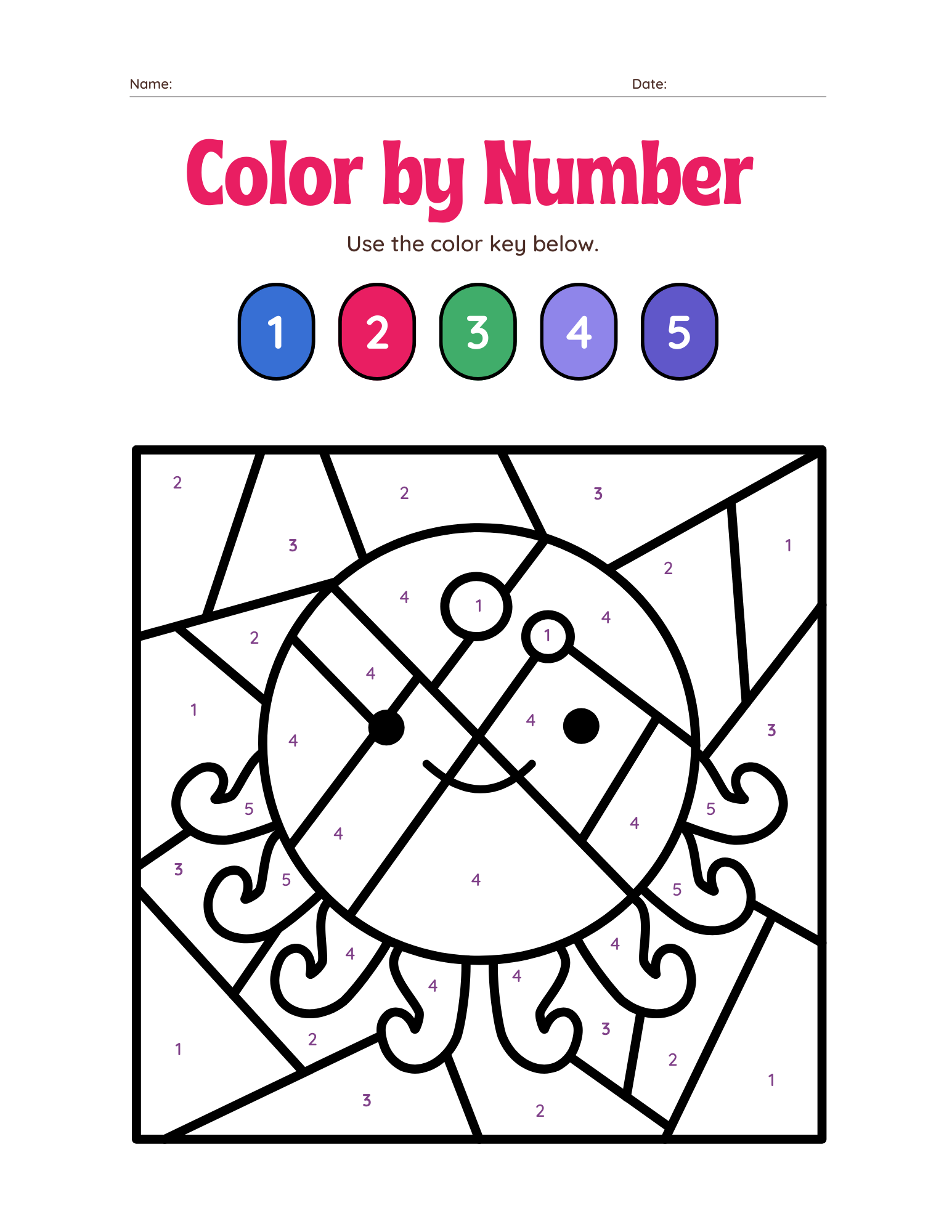 Color by Number Animals Worksheet | Free Printable - Skillful Reader